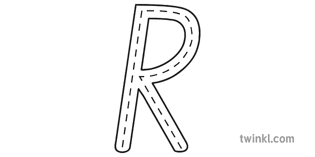 nz modal r jalan huruf hitam putih Illustration - Twinkl