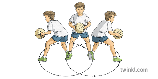 netball pivot invasion games pe move ks2 Illustration - Twinkl