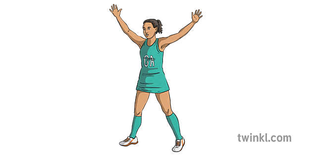 netball player marking invasion games pe move ks2 Illustration - Twinkl