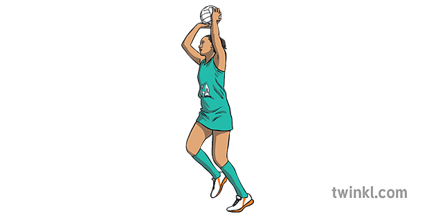 Netball Player Shooting Illustration - Twinkl