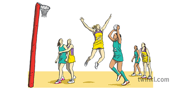 Netball Players Illustration - Twinkl