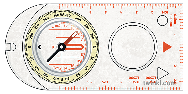 Orienteering Compass Maps Scouts Move Outdoor Avventurous Activities Display