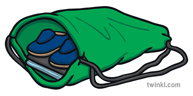 pe kit bag open Illustration - Twinkl