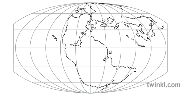 pangea map triassic შავი და თეთრი