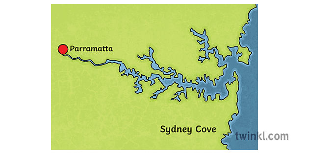parramatta and sydney cove map australia first fleet australia ks2