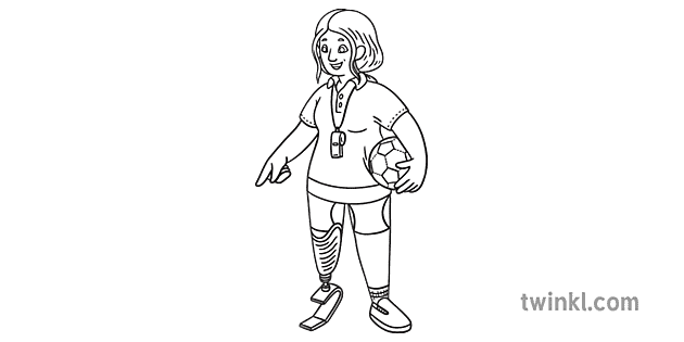 Pe Teacher with Ball and Whistle Black and White RGB