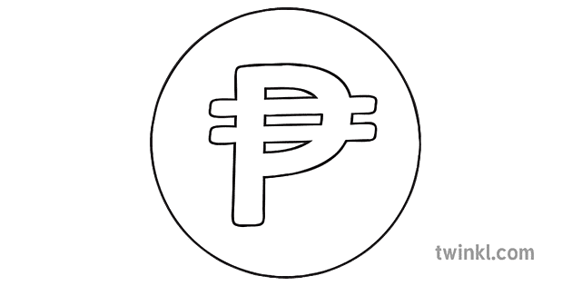 Peso Sign Currency Maths Numeracy Money CfE KS2 Black and White ...