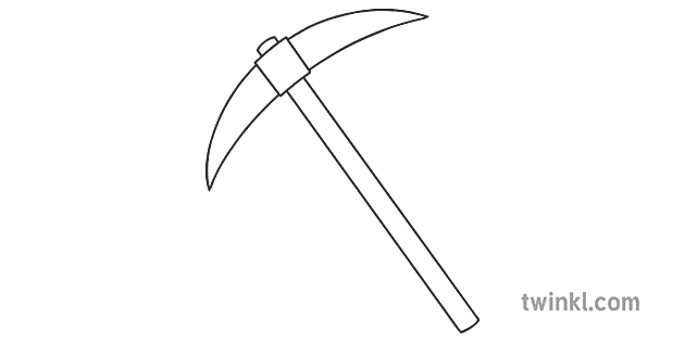 pickaxe outline diagram mining south africa template shape ks1 black ...