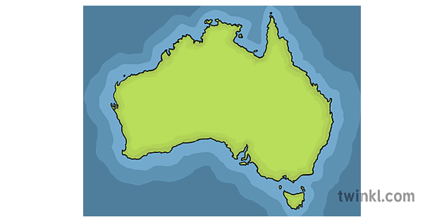 Plain Australia Map Illustration - Twinkl