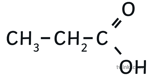 ácido propanóico exibido fórmula ciência química secundária Illustration