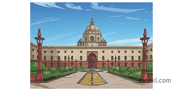Rashtrapati Bhavan Building Illustration - Twinkl