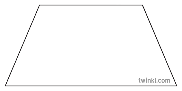 Regular Trapezium Shape 2D Angle Maths KS2 Black and White RGB Illustration