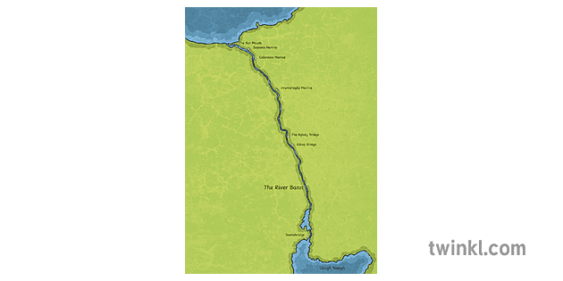 rivier bann kaart Illustration - Twinkl