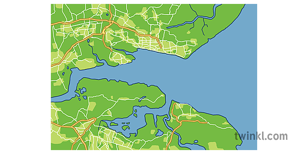 River Thames Estuary Map Illustration - Twinkl