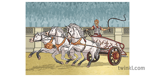 Roman Chariot with Arena Background Illustration - Twinkl