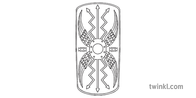 Roman Shield General Scutum History Secondary Black And White RGB
