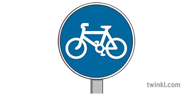 Route to Be Used by Pedal Cycles Only Road Sign Illustration - Twinkl