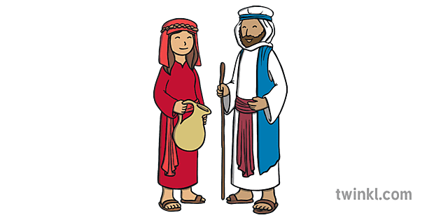 Ruth und Boaz mit Wasser Krug 1 Illustration - Twinkl