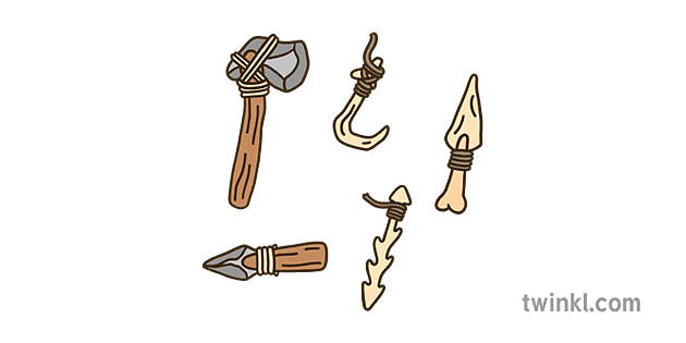 Sym Artefacts Stone Age Colour Illustration Twinkl