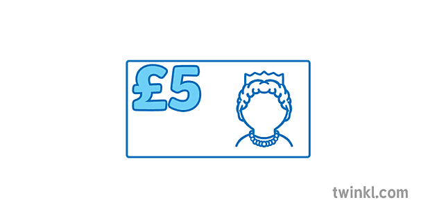 SYM Five Pound Note Colour Illustration - Twinkl