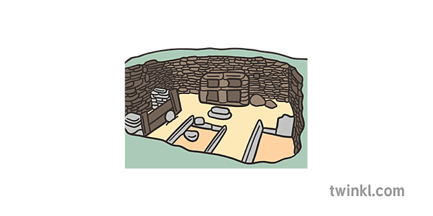 Sym Skara Brae Stone Age Colour Illustration Twinkl