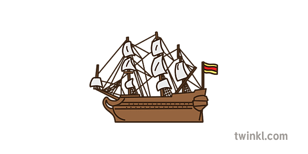 SYM Spanish Armada Ship Colour Illustration - Twinkl
