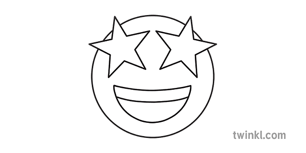 Sym Starry Eyed Emoji Bw Twinkl