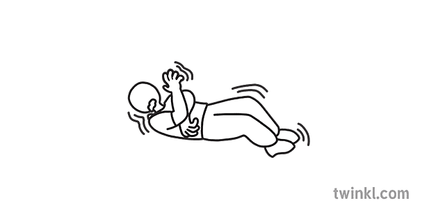 SYM Tonic Clonic Seizure BW Illustration - Twinkl