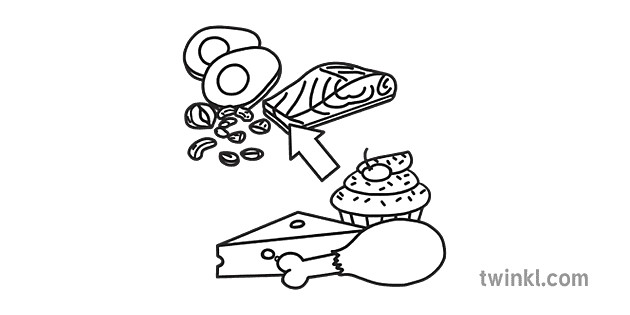 Sym Unsaturated Fats Bw Illustration Twinkl