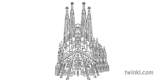 sagrada familia outline gaudi architecture architecture barcelona art ...