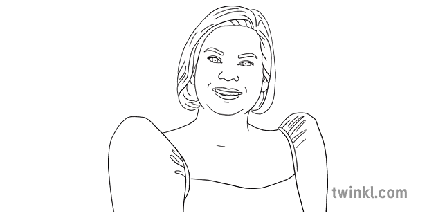 Sara Z Duterte Carpio Portrait Black and White RGB Illustration - Twinkl