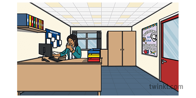 School Office Ilustração - Twinkl