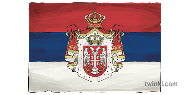serbische Flagge 1914 Illustration - Twinkl