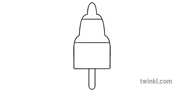 shape 3 ice lolly template blank coloring ks1 black and white rgb ...