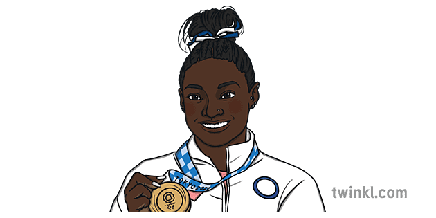 Simone Biles Portrait Illustration - Twinkl
