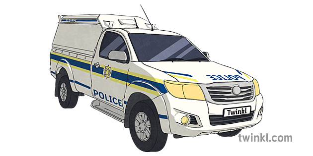 แอฟริกาใต้รถตำรวจรถตำรวจรถแอฟริกาใต้ชีวิตปฐมนิเทศ ks2 Illustration - Twinkl