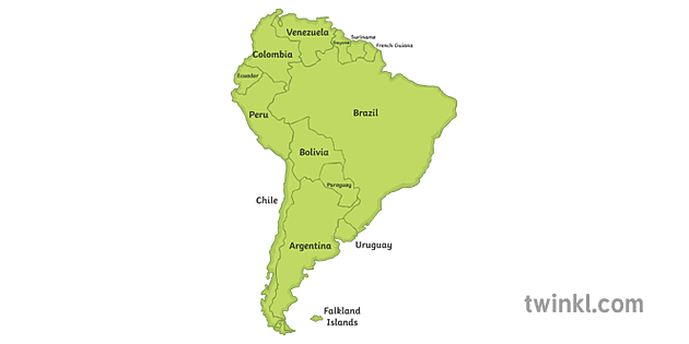 South America Map Continent World Geography Secondary