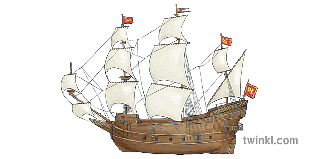 Spanish Galleon Illustration - Twinkl