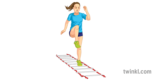 Speed Ladder Training Exercise PE Sports Secondary Illustration - Twinkl