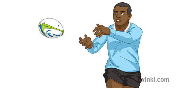 spiraal pass techniek rugby pe secundair Illustration - Twinkl