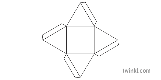 Square Based Pyramid Template Sketch Coloring Page