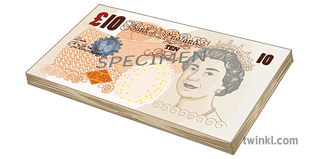 Stack of Ten Pound Notes in a Pile Money Bank General Secondary ...