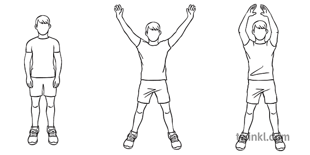 star jumps steps sequence health fitness exercise pe secondary bw rgb