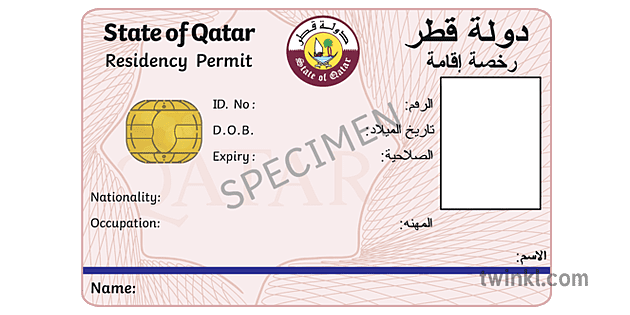 State of Qatar Residency Permit Illustration - Twinkl