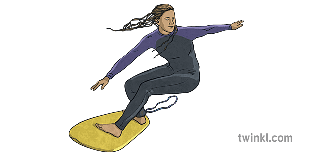 Surfer ohne Hintergrund Illustration - Twinkl