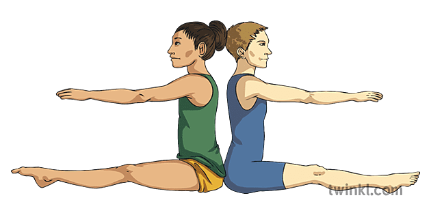 Symmetrical Sitting Pike Position Back to Back PE Gymnastics KS2