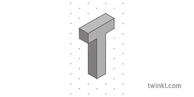 T Isometric Alphabet with Tone Art Drawing Letters Secondary