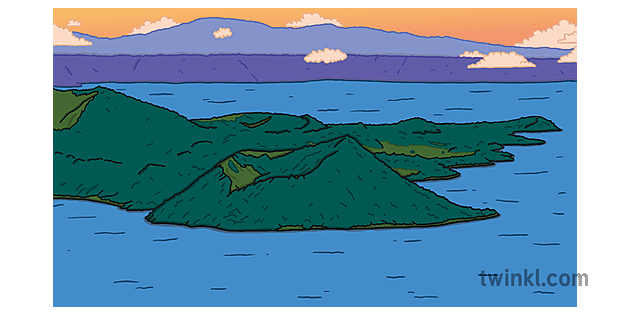 Taal Volcano Tagaytay Illustration - Twinkl