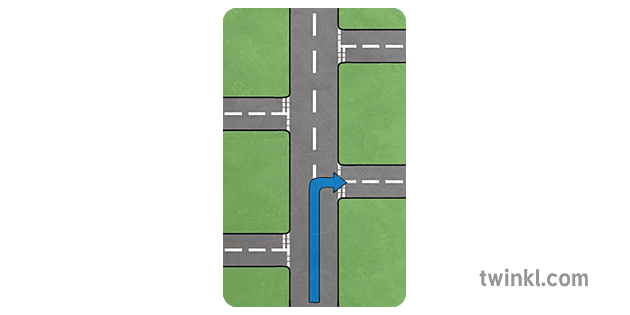 neemt u de eerste straat rechts Illustration - Twinkl