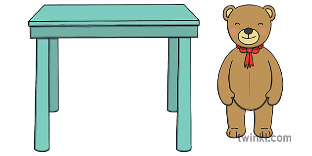 Teddy Bear Beside Table Gaeilge Toys Playing Next To Irish Language KS1
